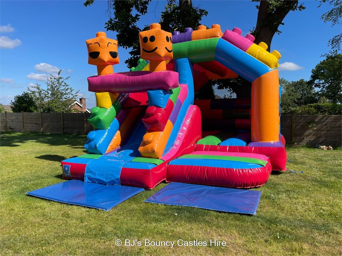 Bounce & Slide Lego 3D 'Large' - Bouncy Castles Hire and Event Hire in ...