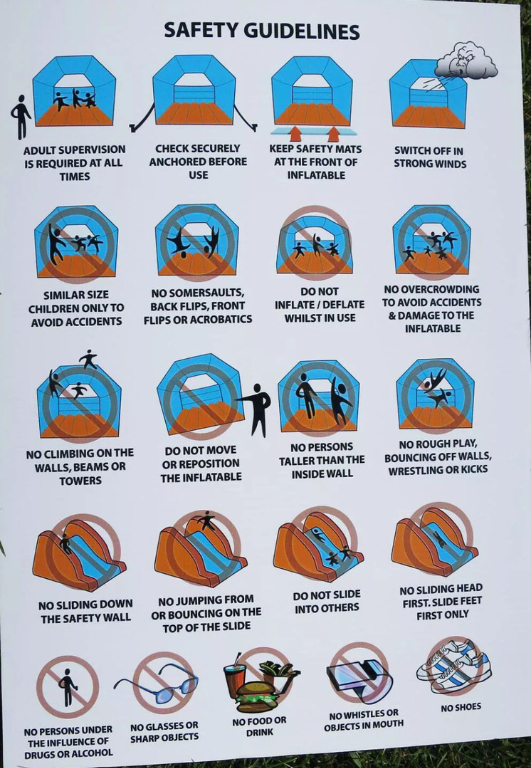 Safety Info | Bouncy Castle Hire & Soft Play Hire Surrey & Kent